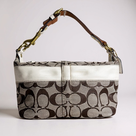 Coach | Bags | Coach Mini Handbag Signature Jacquard Leather | Poshmark